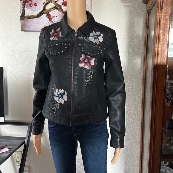 Baccini | Jackets & Coats | Baccini Black Faux Leather Jacket | Poshmark